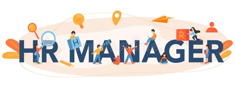 HR Manager Typographic Header. Idea of Recruitment and Job Stock Vector ...