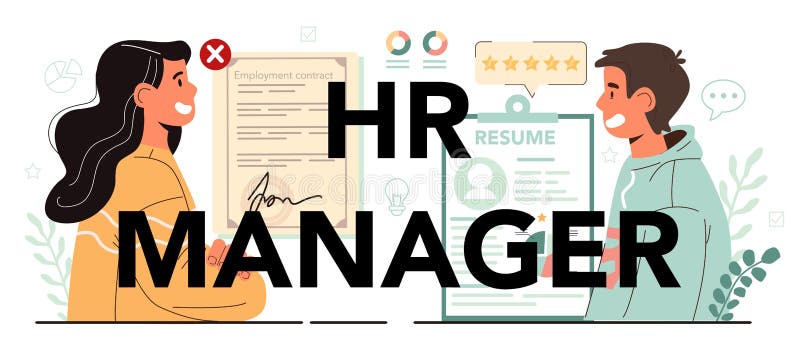 HR Manager Typographic Header. Idea of Recruitment and Job Management ...