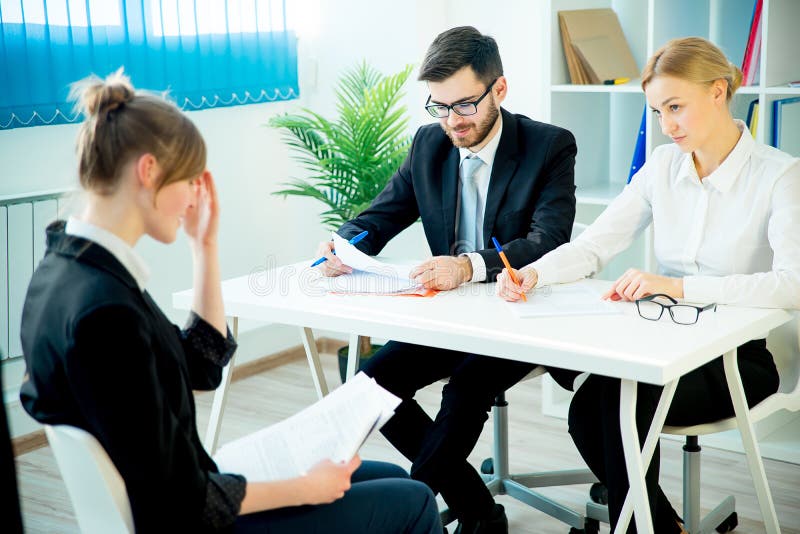 HR managers on interview stock image. Image of work, human - 89379549