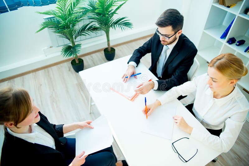 HR managers on interview stock photo. Image of resume - 89379678