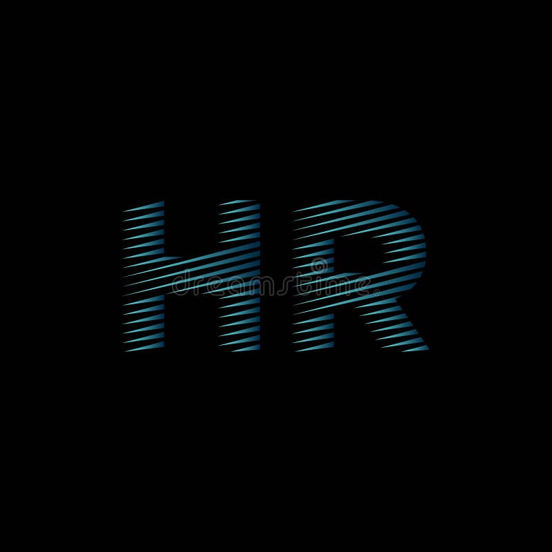 HR Monogram Lines Style Blue Light Vector Stock Vector - Illustration ...