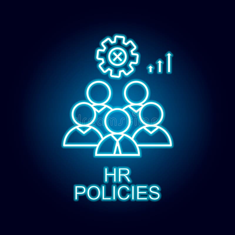 Hr Policies Line Icon in Neon Style. Element of Human Resources Icon ...