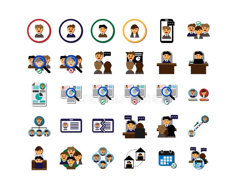 HR - Recruitment Process Icon Stock Vector - Illustration of human ...