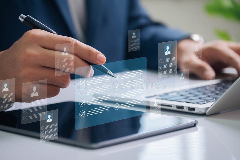 HR Selective Recruitment Process Featuring a Professional Analyzing ...