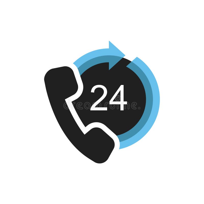24hr Service. Vector Illustration Decorative Design Stock Illustration ...