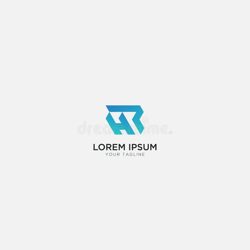 HR Simple Monogram Logo Type HR Letter Stock Vector - Illustration of ...