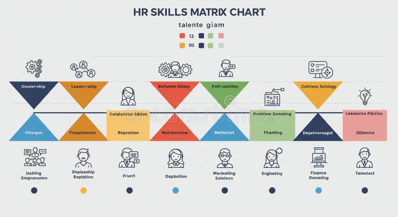 HR Skills Matrix Chart Displaying Various Skills and Roles through a ...