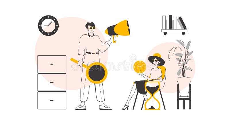 HR Team. the Concept of Finding Employees. Lineart Minimalistic Style ...