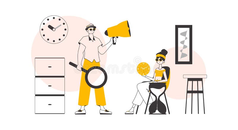 HR Team. the Concept of Finding Employees. Minimalistic Linear Style ...