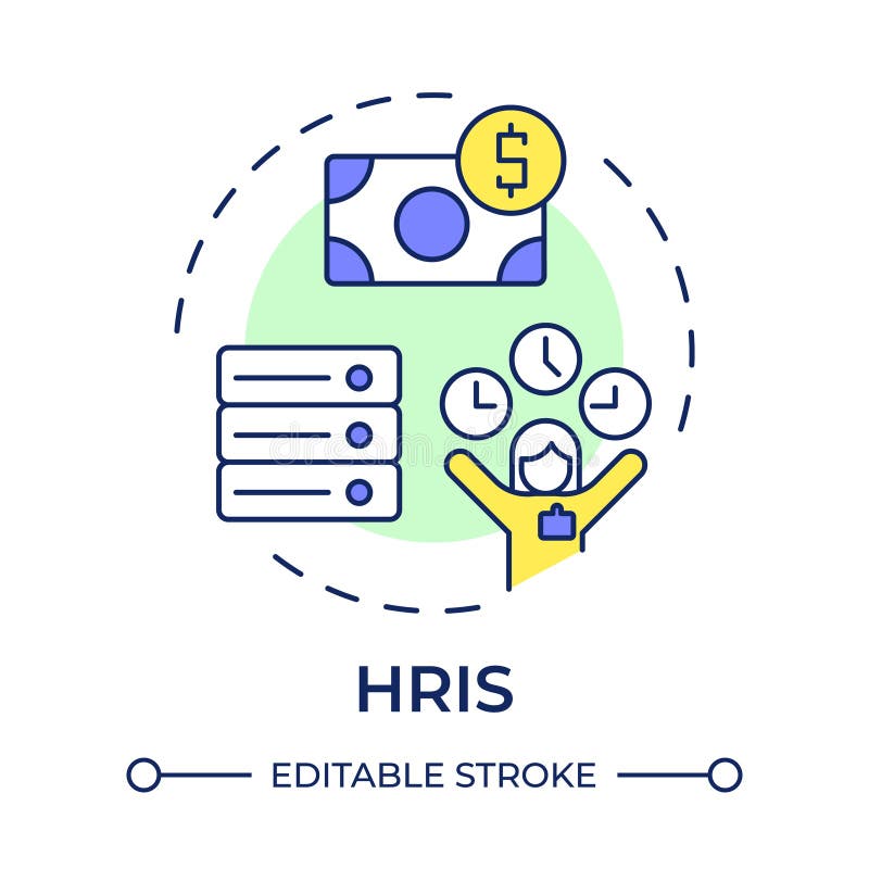 HRMS Multi Color Concept Icon Stock Illustration - Illustration of ...