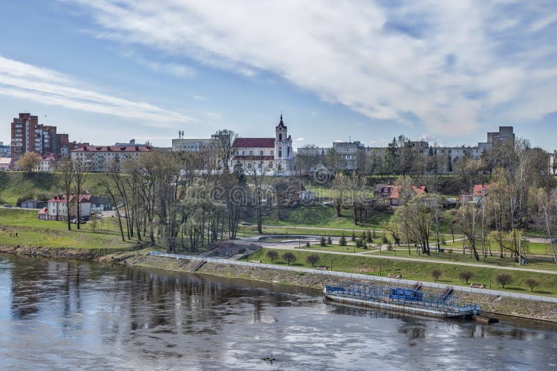 Fiume di Neman in Hrodna immagine stock. Immagine di fiume - 91029157