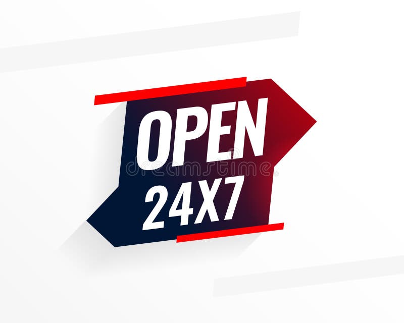 24 Hrs and 7 Days always Open Service Assistant Poster Stock Vector ...