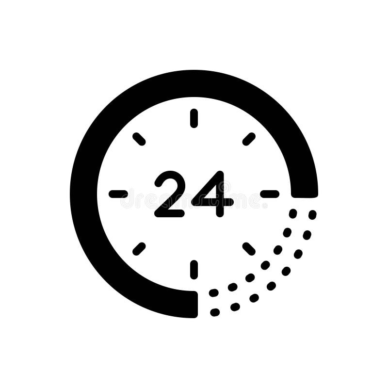 Black Solid Icon for Hrs, Duration and Accessibility Stock Vector ...
