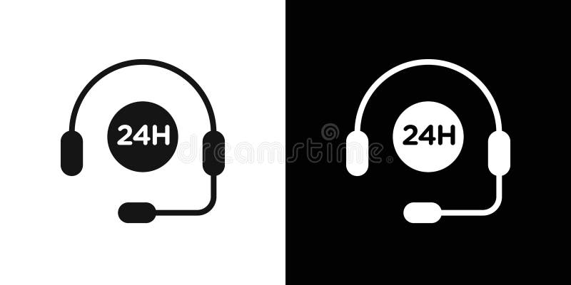 24 Hrs Support or Service Icon Logo Set Vector Stock Vector ...