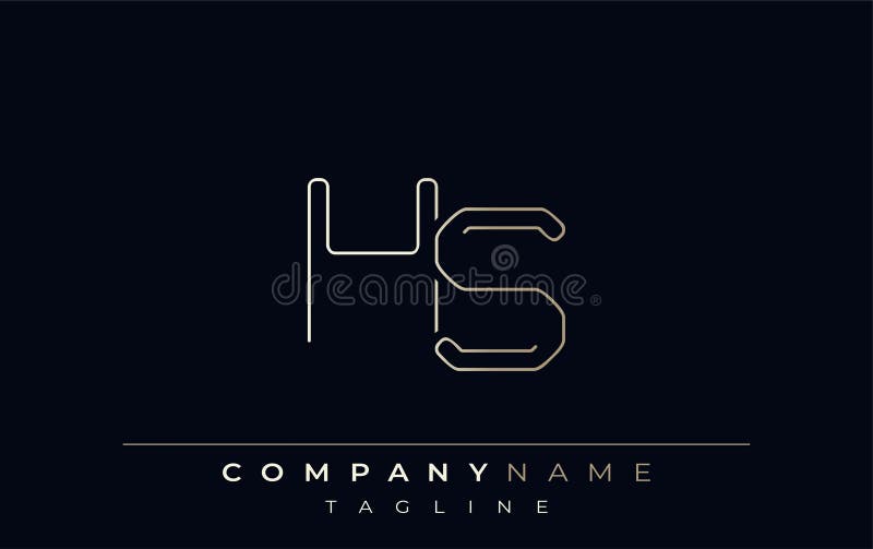 HS Abstract Line Style Logo Stock Vector - Illustration of visual ...