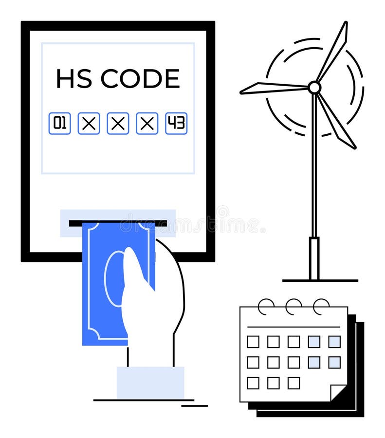 HS Code Input with Currency Handling, Wind Energy, and Calendar for Trade and Sustainability ...