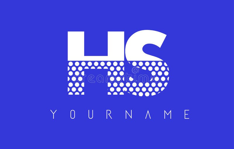 HS H S Dotted Letter Logo Design with Blue Background. Stock Vector ...