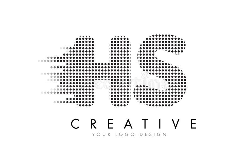 HS H S Letter Logo with Black Dots and Trails. Stock Vector ...