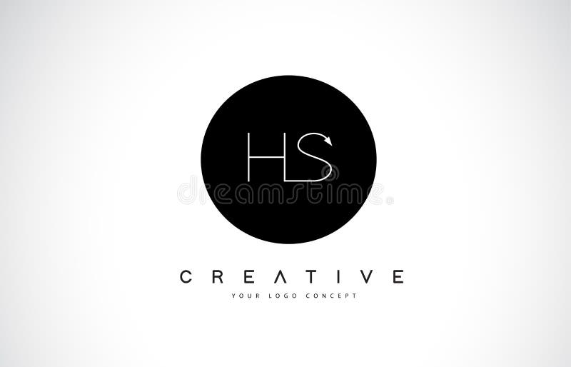 HS H S Logo Design with Black and White Creative Text Letter Vector ...