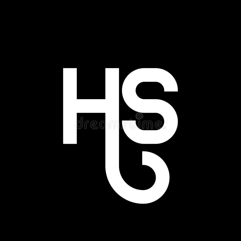 HS Letter Logo Design on Black Background. HS Creative Initials Letter ...