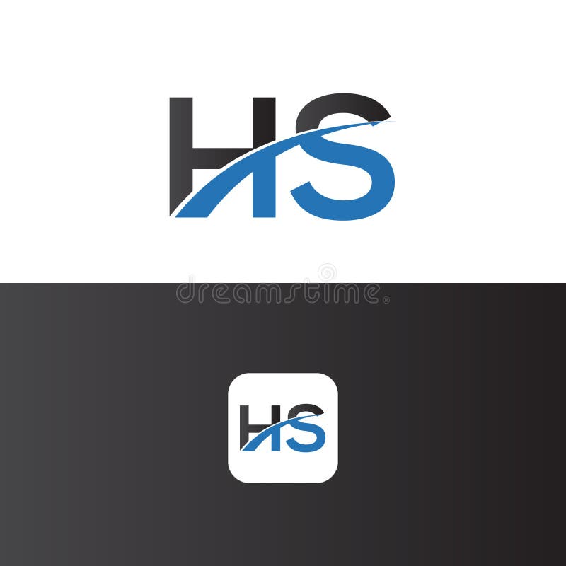 Letter HS Logo in Hexagon Shape and Blue Background, Cube Logo with ...