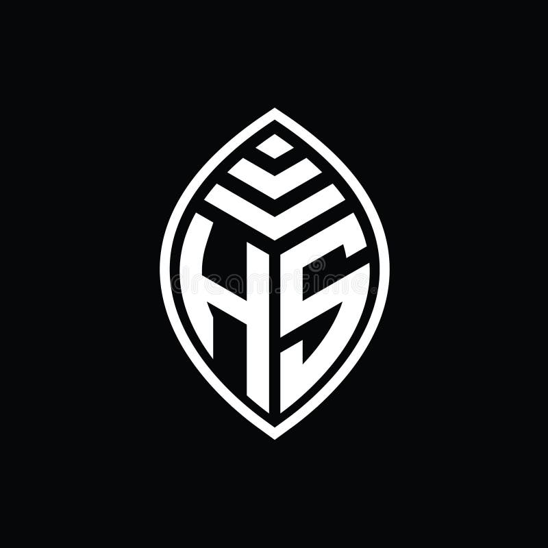 HS Logo Monogram Leaf Shape Isolated Outline Design Template Stock ...