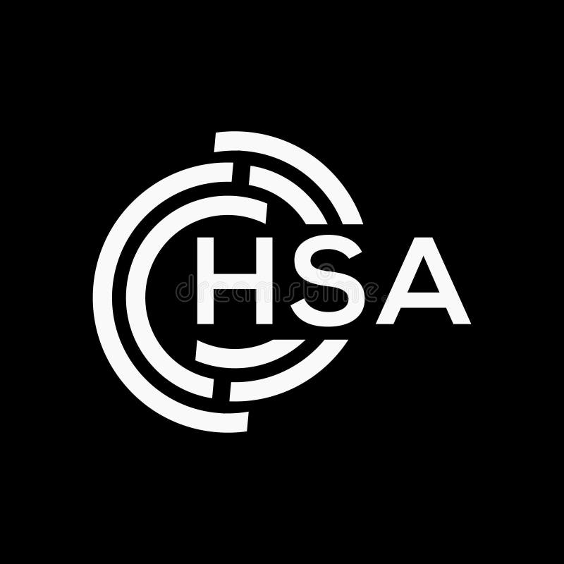 HSA Letter Logo Design on Black Background. HSA Creative Initials ...