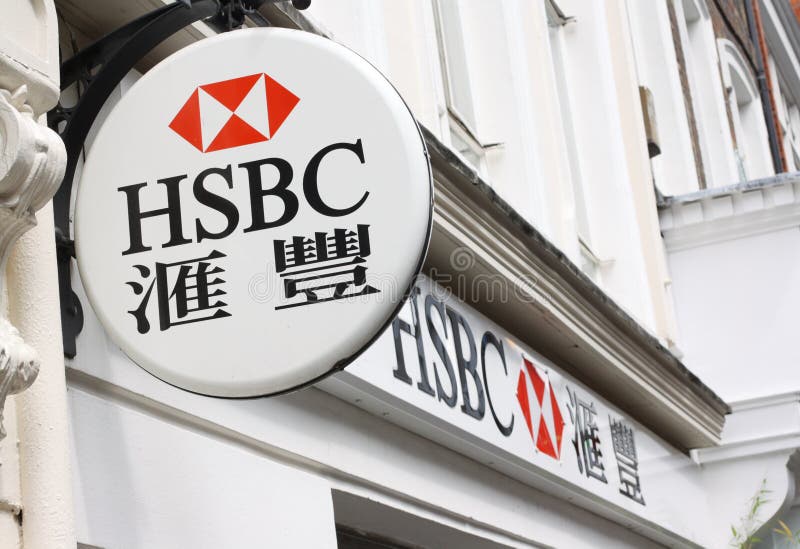 HSBC sign editorial image. Image of office, name, brand - 21080225