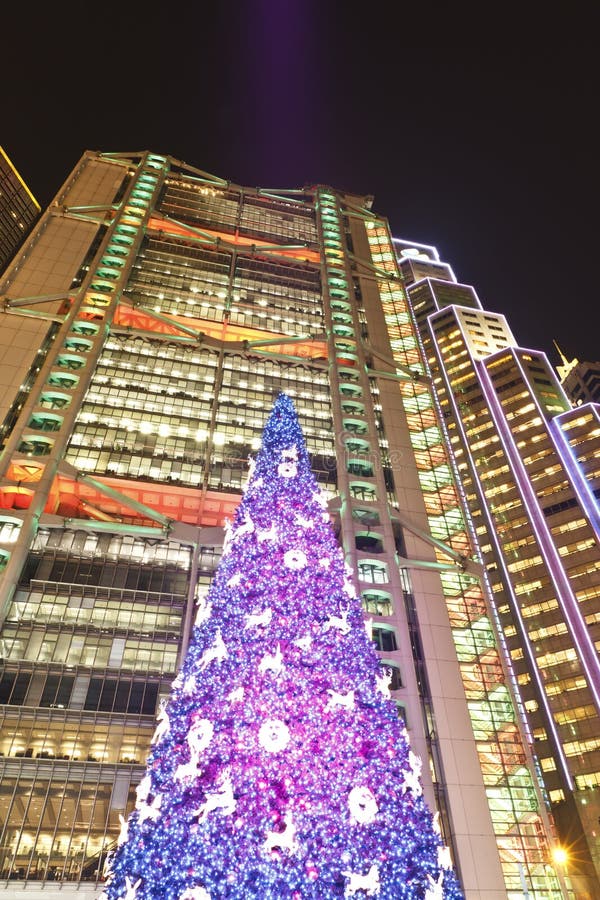 HSBC BLDG and Christmas Tree Editorial Photo - Image of china, hong ...