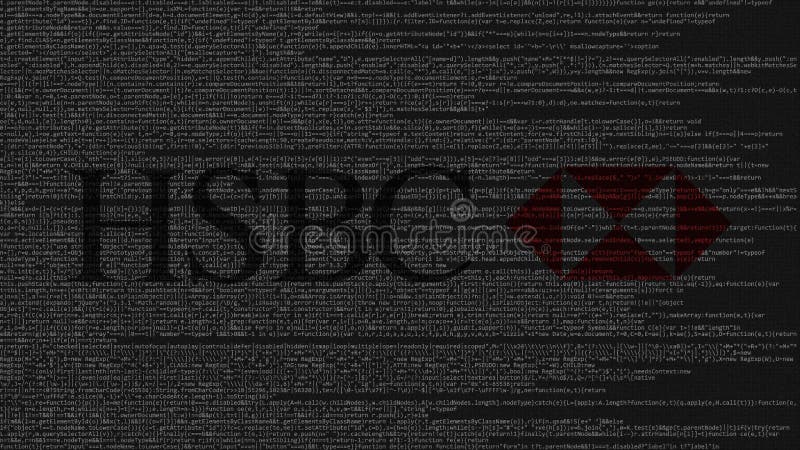 Hsbc Logo Made Of Source Code On Computer Screen Editorial Loopable Animation Stock Video
