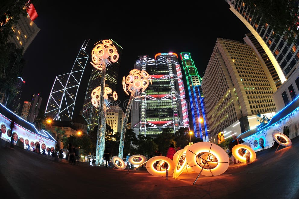 HSBC Neon Light editorial image. Image of kong, holiday - 36257965