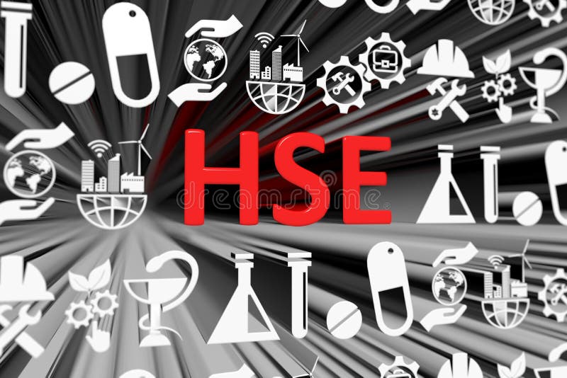 HSE Concept Blurred Background Stock Illustration - Illustration of ...