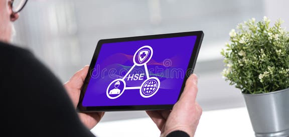 Hse concept on a tablet stock image. Image of environment - 304200911