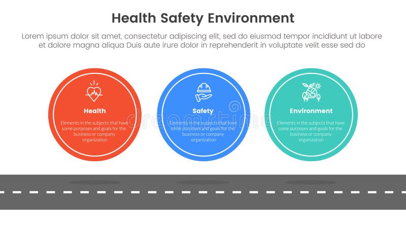Hse Framework Infographic 3 Point Stage Template with Big Circle ...