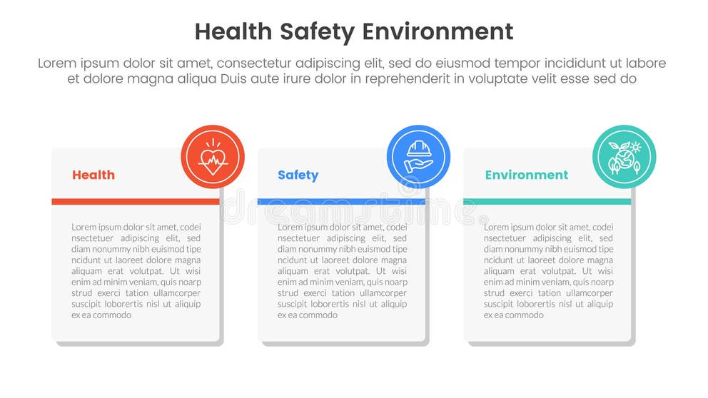 Hse Framework Infographic 3 Point Stage Template with Big Round Square ...