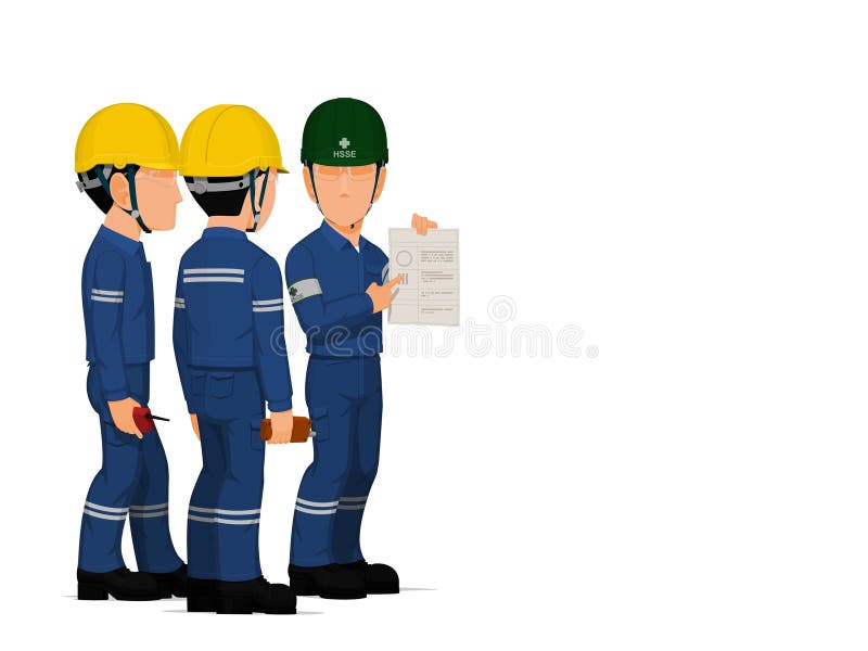 HSSE Officer is Instructing Workers on White Background Stock Vector ...