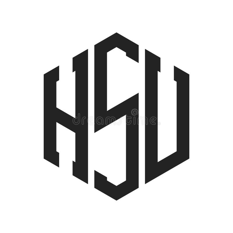 HSU Logo Design. Initial Letter HSU Monogram Logo Using Hexagon Shape ...