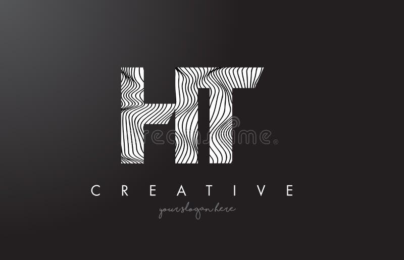HT H T Letter Logo with Zebra Lines Texture Design Vector. Stock Vector ...