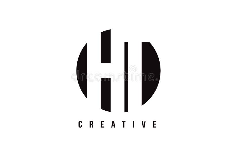 HT H T White Letter Logo Design with Circle Background. Stock Vector ...