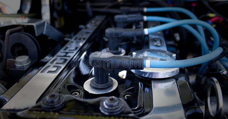 HT Leads in a Modern Engine Bay Editorial Stock Image - Image of ...