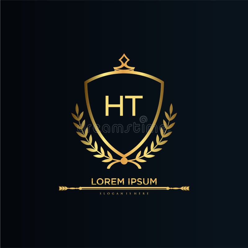 HT Letter Initial with Royal Template.elegant with Crown Logo Vector ...