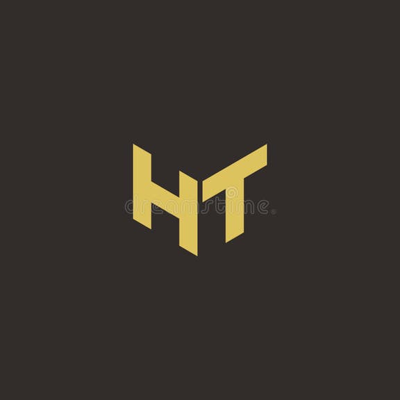HT Logo Letter Initial Logo Designs Template with Gold and Black ...