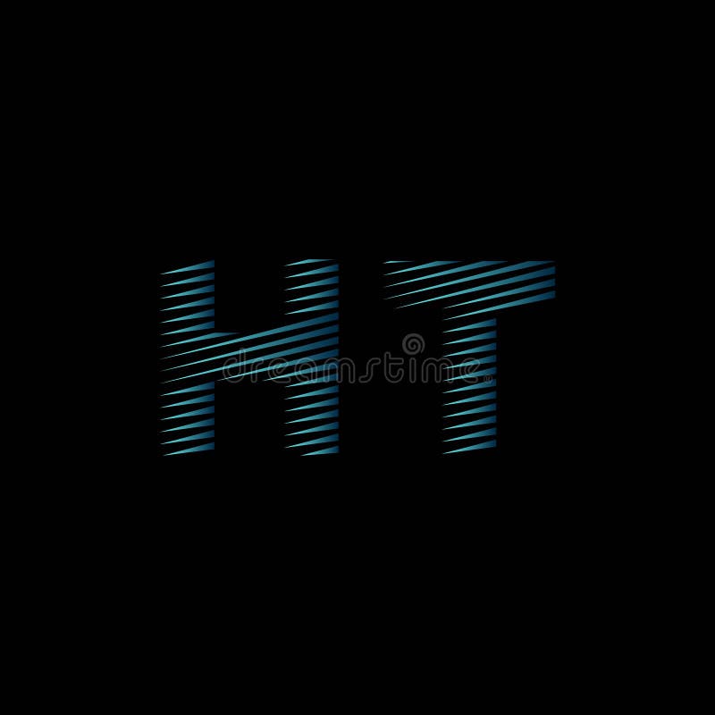 HT Monogram Lines Style Blue Light Vector Stock Vector - Illustration ...