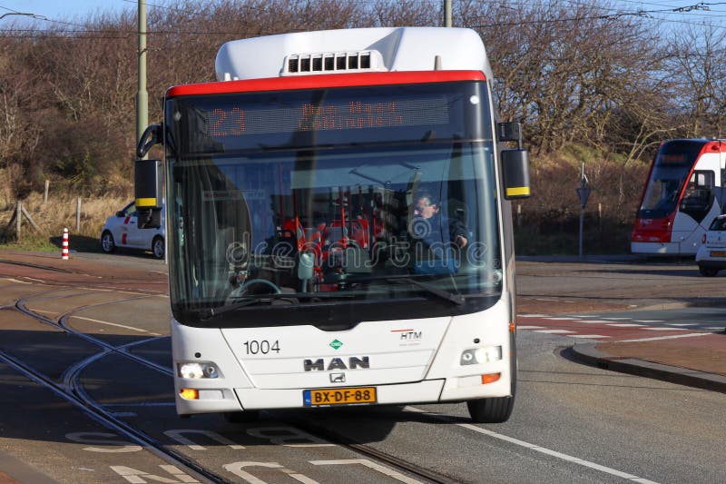 HTM S White City Buses for City Transport in the Hague Editorial Stock ...