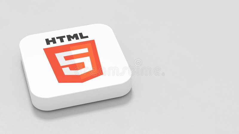 HTML 5 App Icon on Gray Background with Copy Space Editorial Stock ...