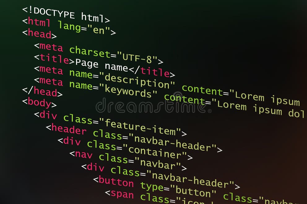 Html Code As Coding and Programming Language Concept Stock Vector - Illustration of programming ...