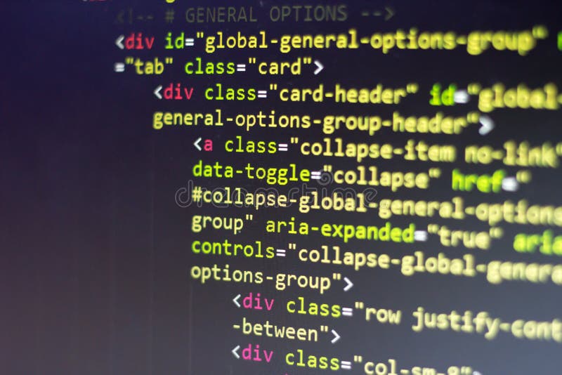 Html Code Computer Programming Source Code Abstract Screen Of Web Developer Digital