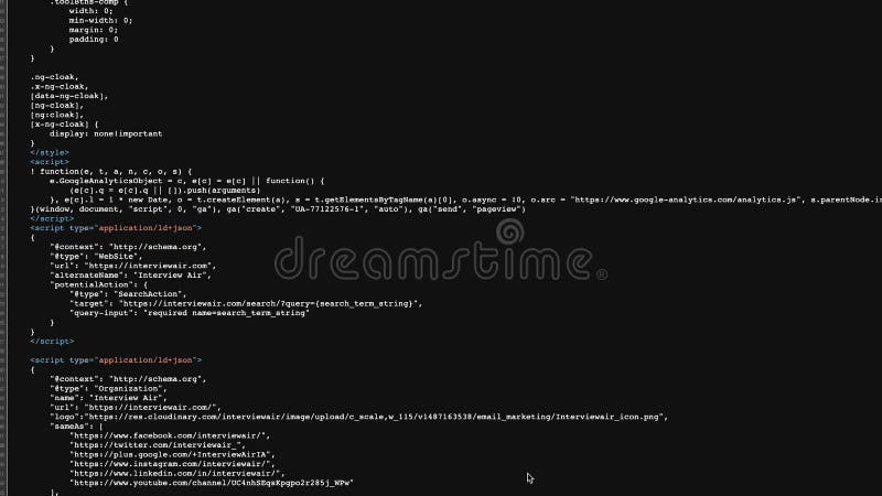 Html Code On The Computer Screen Software Developer Scrolling Programming Code Abstract