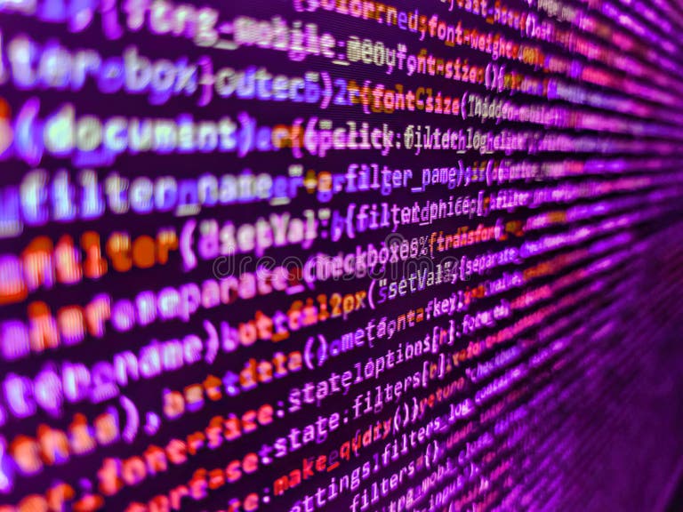 HTML Code on Lcd Screen. Abstract Computer Script Source Code. Abstract ...