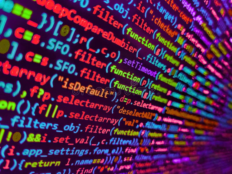 Html Code On Lcd Screen Script Procedure Creating Developer Working On Software Codes In